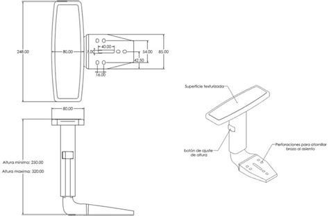 Apoyabrazos Fritz respuesto para Sillas Ergonómicas