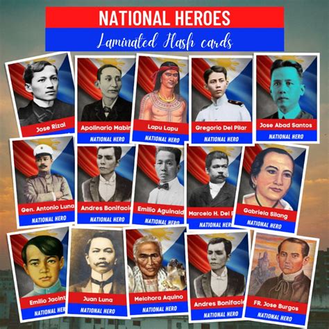 National Heroes Laminated Flashcards Pcs Shopee Philippines