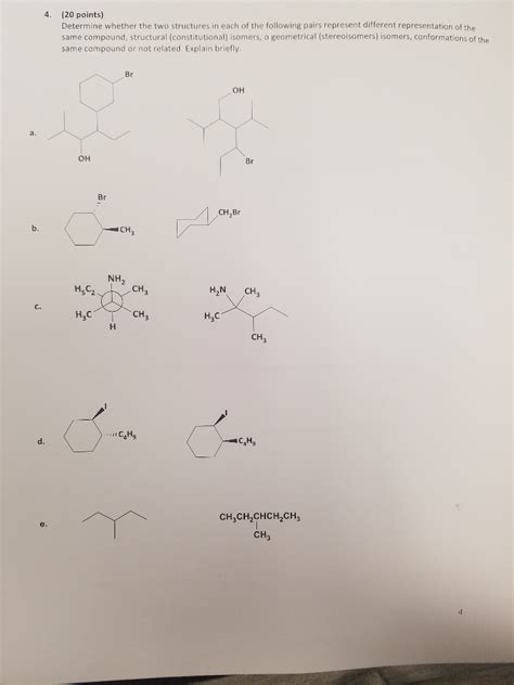 solved 4 20 points determine whether the two structures
