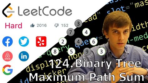 leetcode 124 binary tree maximum path sum algorithm explained youtube
