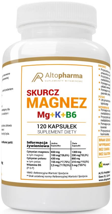 Altopharma Magnez Skurcz Potas Witamina B 120k 13608889611 Allegro Pl