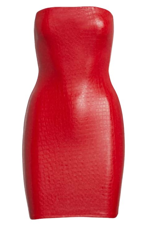 Naked Wardrobe The Crocodile Collection Croc Embossed Strapless Faux