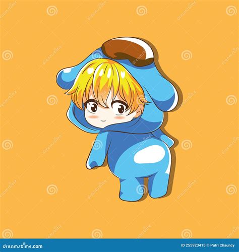 Premium Vector L Chibi Anime Wearing Cool Cloak Stock Vector