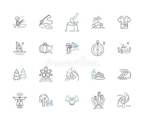 Hiking And Travel Outline Icons Collection Hiking Travel Trekking