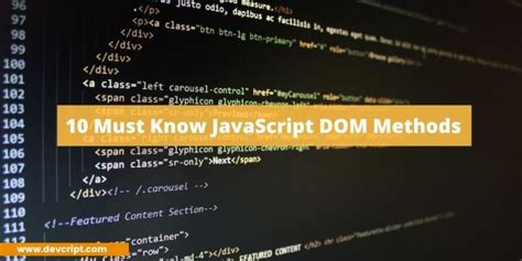 10 must know javascript dom methods devcript