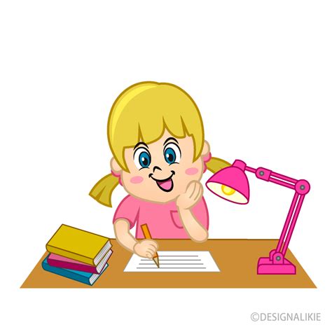 Girl Doing Homework Clip Art Free Png Imageillustoon