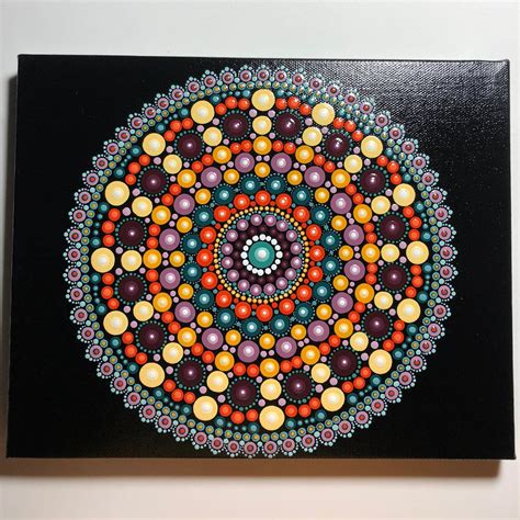 Hand Painted Mandala On X Canvas Meditation Mandala Dot Wall