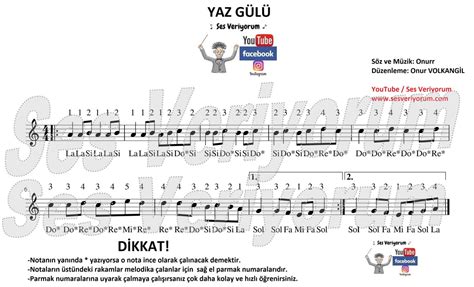 İrem Derici YAZ GÜLÜ Melodika Notalar ve Çalınışı Melodika ve Flüt