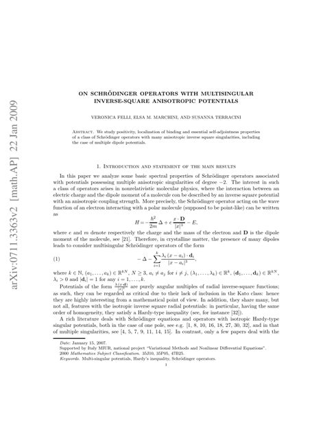 pdf on schr odinger operators with multisingular inverse square anisotropic potentials