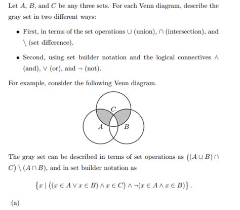 solved let a b and c be any three sets for each venn