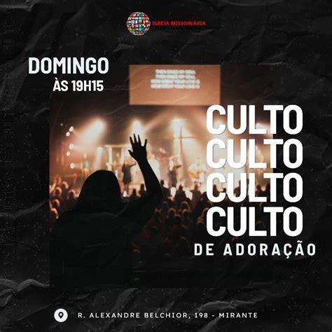 culto de adoração Layout de cartaz Ideias de banner Modelo de cartaz