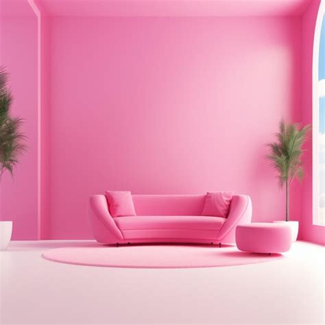 Premium Ai Image Hot Pink Minimalist Wallpaper