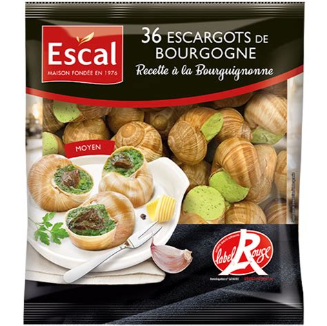 36 ESCARGOTS DE BOURGOGNE Escargots et apéritifs surgelés ESCAL