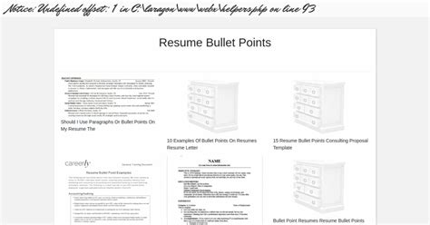 Resume Bullet Points