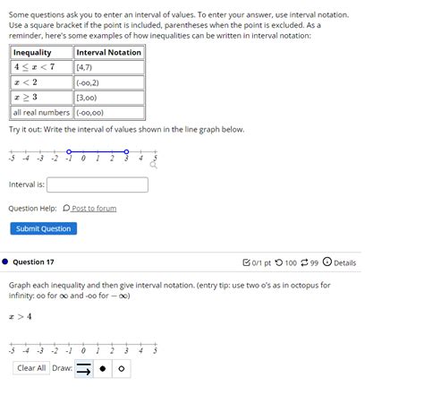 Solved Some Questions Ask You To Enter An Interval Of Chegg