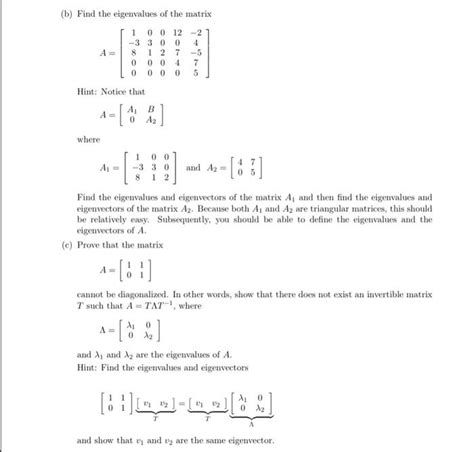 solved 4 matrix exponentials and linear algebra a find
