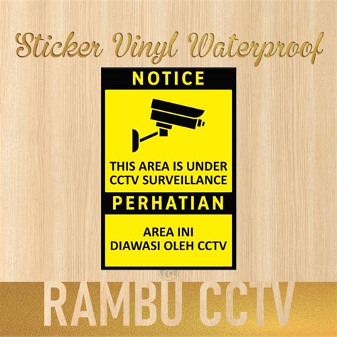 Jual Stiker CCTV 24 Jam Size 20 X 30 Cm Sticker Persegi Logo Cctv