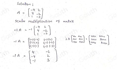 solved given matrix a shown below find —1a a beginbmatrix 4and2 4and 2 1and 3endbmatrix give your
