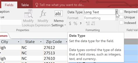 Access 2016 Modifying Tables
