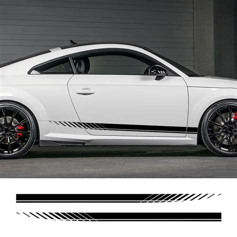 2PCS DIY Car Side Door Stickers Stripe Auto Body Vinyl Film Sports