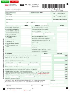 Fillable Online Otr Cfo Dc Fr M Motor Fuel Tax Return Fill In