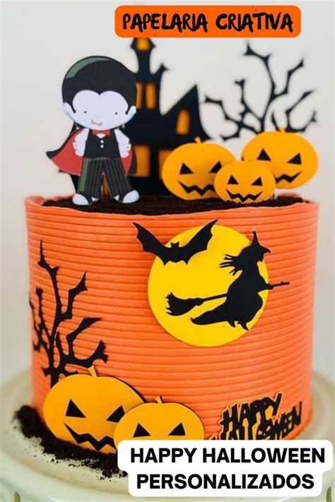 Happy Halloween personalizados Bolo de halloween Decoração de festa