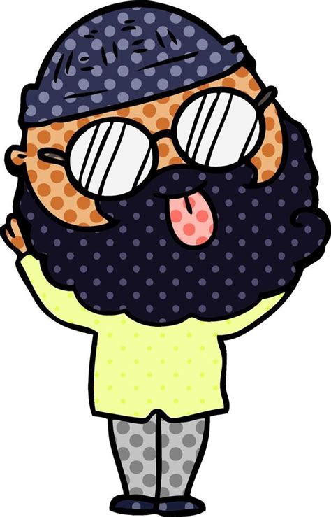Man With Beard Sticking Out Tongue 12391085 Vector Art At Vecteezy