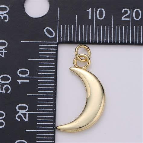 Crescent Moon Charm Necklace Gold Moon Pendant Necklace Etsy