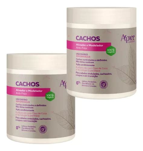 Kit 2 Ativador Modelador De Cachos Apse Vegano 1kg Parcelamento Sem Juros