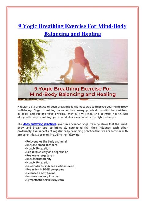 PPT 9 Yogic Breathing Exercise For Mind Body Balancing And Healing