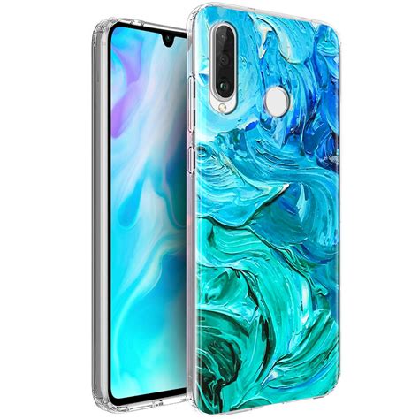 Handy Tasche Huawei P30 Lite Schutz hülle Silikon Motiv Case