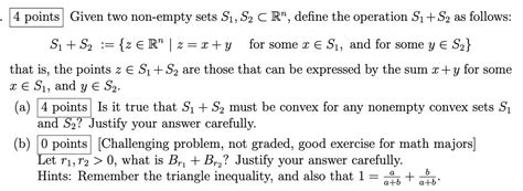 solved given two non empty sets s1 s2⊂rn define the