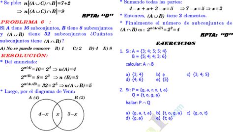 INTERSECCIÓN DE CONJUNTOS EJEMPLOS Y EJERCICIOS RESUELTOS