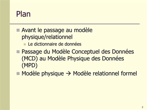 Ppt Cours Passage Du Mcd Au Mpd Le Mod Le Relationnel Powerpoint