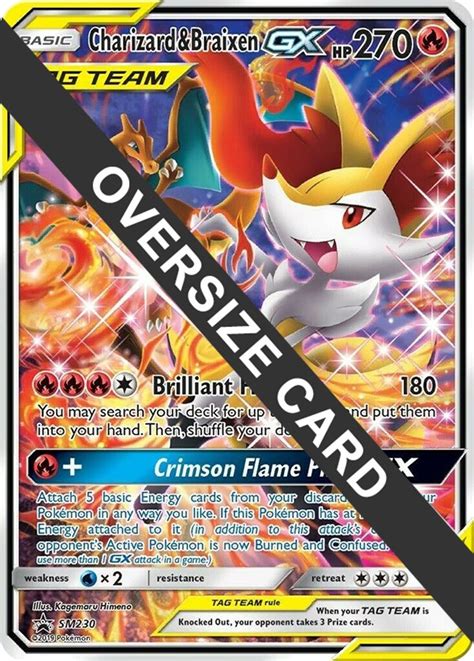 Charizard Braixen GX SM230 SM Black Star Promo Jumbo Cards