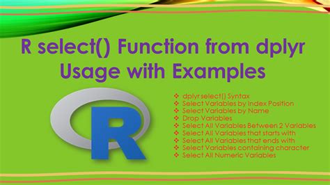 R Select Function From Dplyr Usage With Examples Spark By Examples