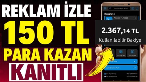 REKLAM İZLEYEREK BİR GÜNDE 150 TL PARA KAZAN KANITLI İnternetten