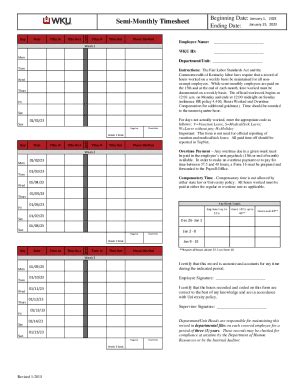 Fillable Online Biweekly Time Sheet With Sick Leave And Vacation Fax