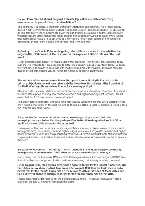 Bus Unit Learning Journal Solution Do You Think The Fed Should