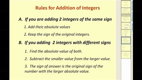 adding integers youtube