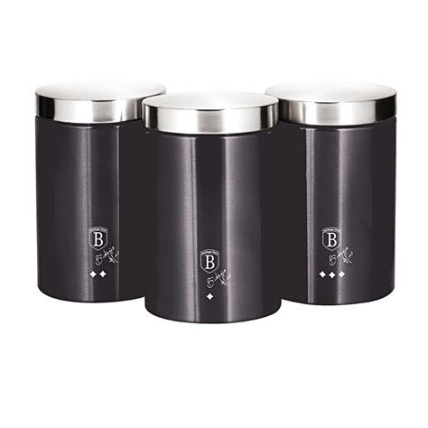 Zetaw pojemników Berlinger Haus Carbon Pro czarny 3 elementy BH 6718