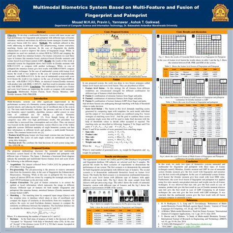 pdf multimodal biometrics system based on multi feature and fusion of fingerprint and palmprint