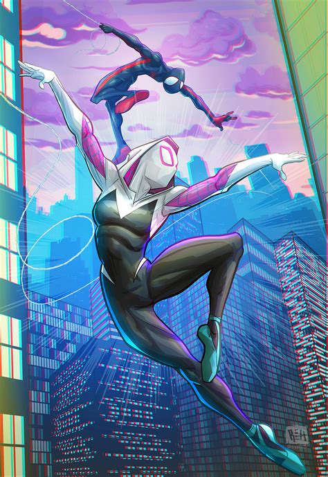 Spider Gwen Женщина Паук Гвен Паук Гвен Стейси картинки гифки прикольные комиксы