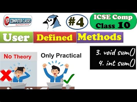 Lecture 4 User Defined Methods In Java Icse Class 10 Easy