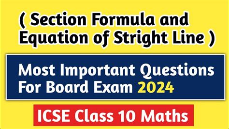 1 ICSE Class 10 Maths Most Important Questions ICSE Board Exam 2024