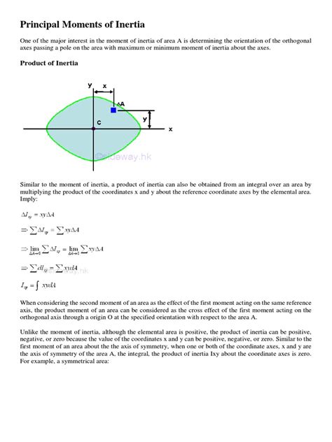principal moments of inertia cartesian coordinate system coordinate system