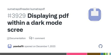 displaying pdf within a dark mode scree · sumatrapdfreader sumatrapdf · discussion 3929 · github