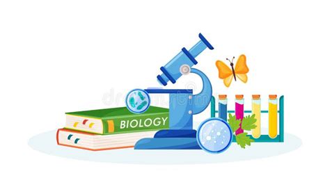 Diseño De Concepto Plano De La Biología Ilustración del Vector