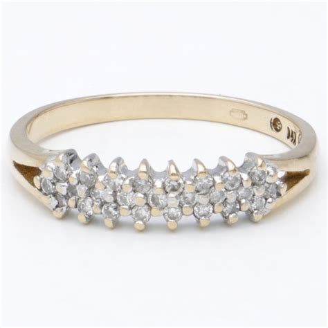 No Reserve 14 Kt Gold Ring 0 12 Ct Diamond Catawiki