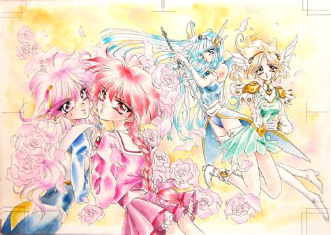 Ryuuzaki Umi Shidou Hikaru Hououji Fuu And Nova Magic Knight Rayearth Drawn By Tachibana